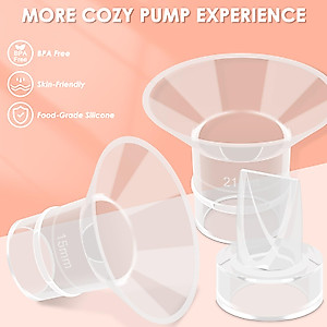 ERKOON 14pcs Flange Inserts 13/15/17/19/21mm for 24mm Flange/Shield, Compatible with Momcozy S9/S9 pro/S12/S12 pro Wearable Breast Pump, Reduce 24mm Tunnel Down to Correct Size, BPA Free Inserts
