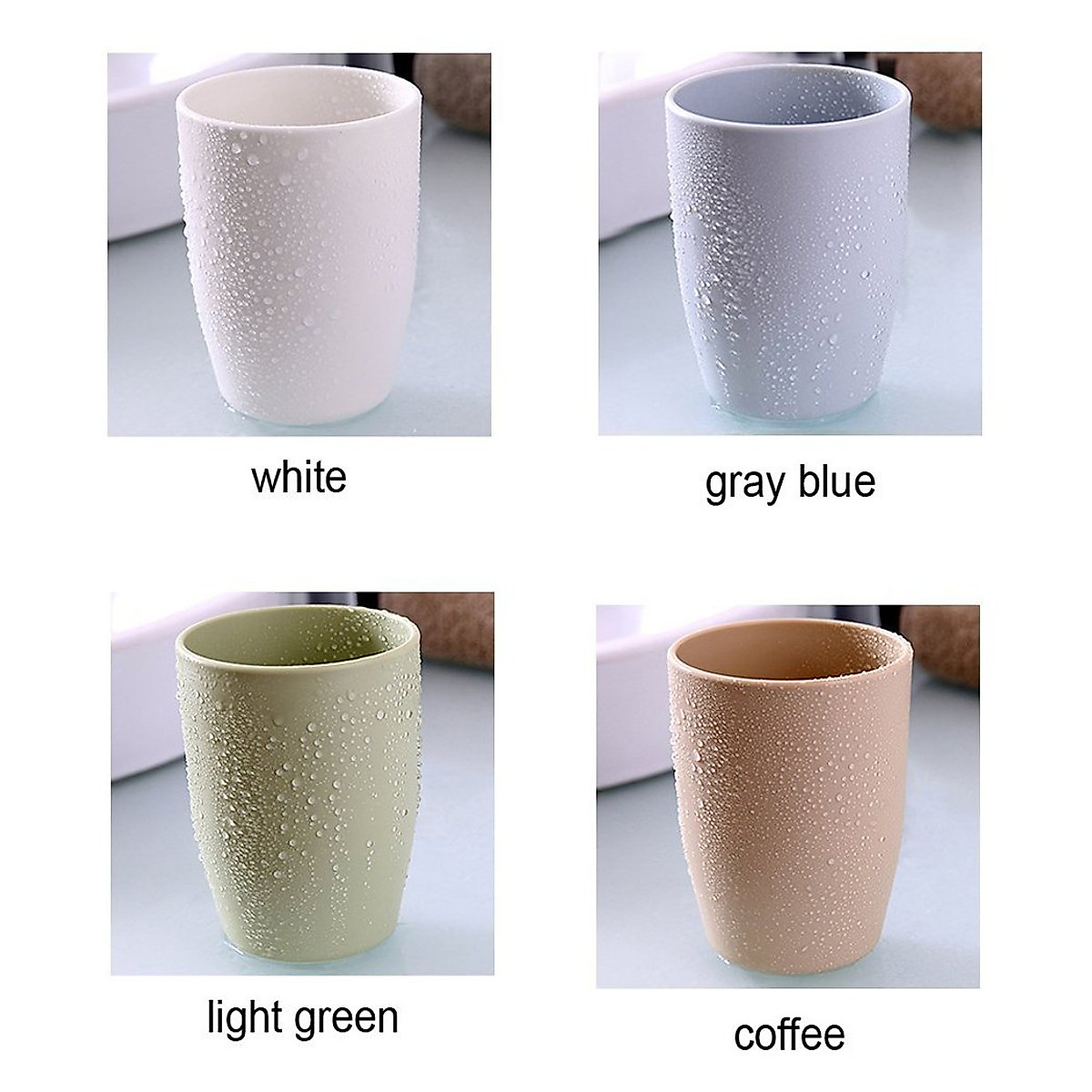 Dianoo 4PCS Travel Mouthwash Cup, Wash Toothbrush Cup, Water Cup, Portable Travel Mouthwash Cup, Travel Plastic Cup for Everyone, Coffe, Green, Blue, White (Random colors)