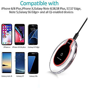 Wireless Charger Pad for iPhone 14 Plus/Pro Max/13/13 Pro Max/ 12 Mini/12 Pro Max/11/SE 2020/Xs Max/XR/X/8 Plus, Galaxy Note 20 Ultra/10+/9/8/S20 S21 S22 Ultra S10+ S10e