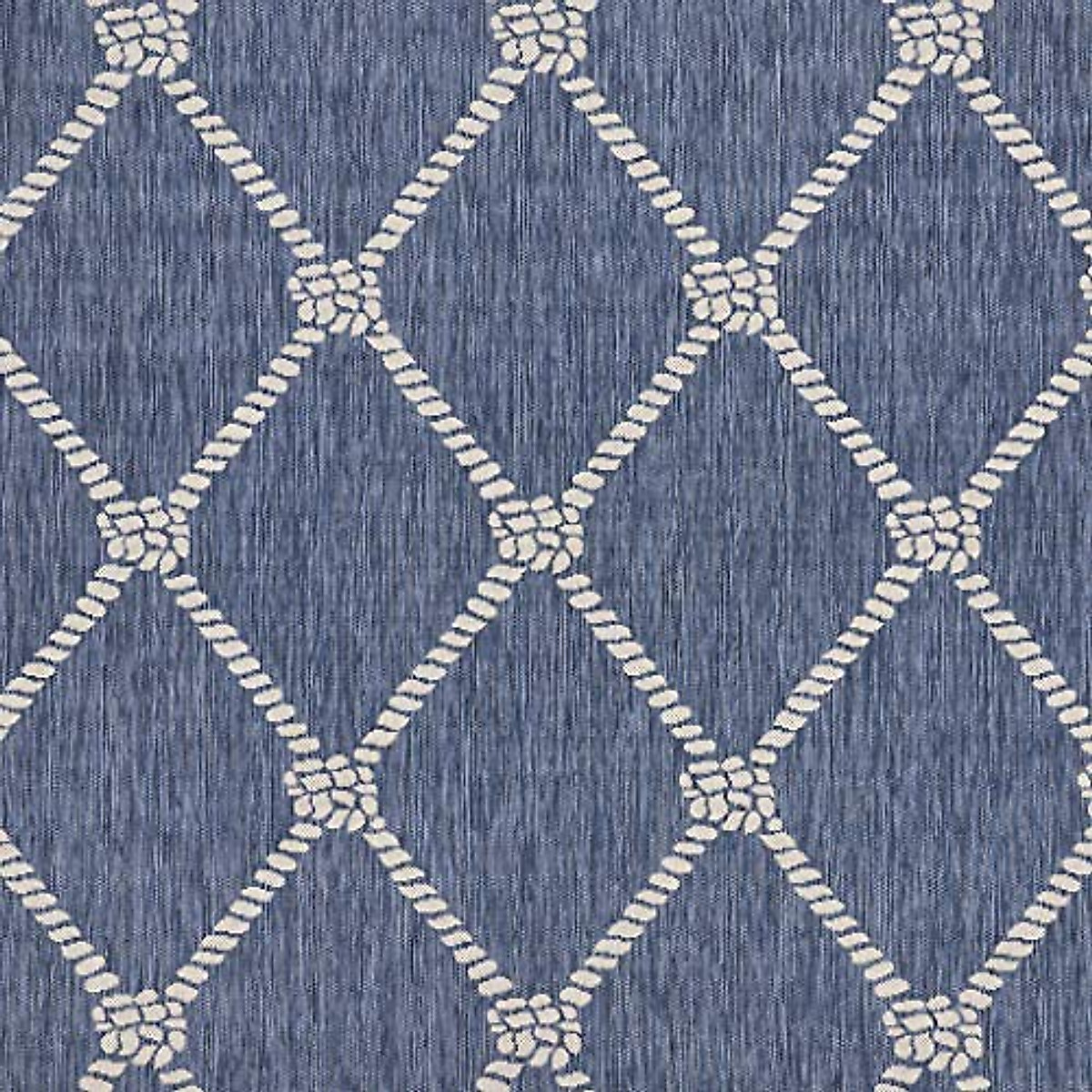 Lr Home Ox Bay Seamas Nautical Knot Indoor Outdoor Rug, Navy/White, 5'3" x 7'0"