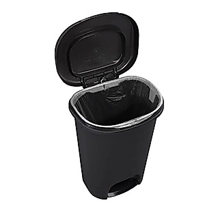 Rubbermaid Classic Step-On Trash Can with Lid, 13-Gallon, Black, Easy Clean Wastebasket for Home/Kitchen/Bedroom/Office