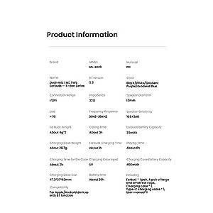 FK Trading Wireless Earbuds Bluetooth 5.3 Earphones for Xiaomi Redmi Note 9 Pro in Ear Headphones True Stereo Sports Waterproof/Sweatproof Headsets with Microphone - Black