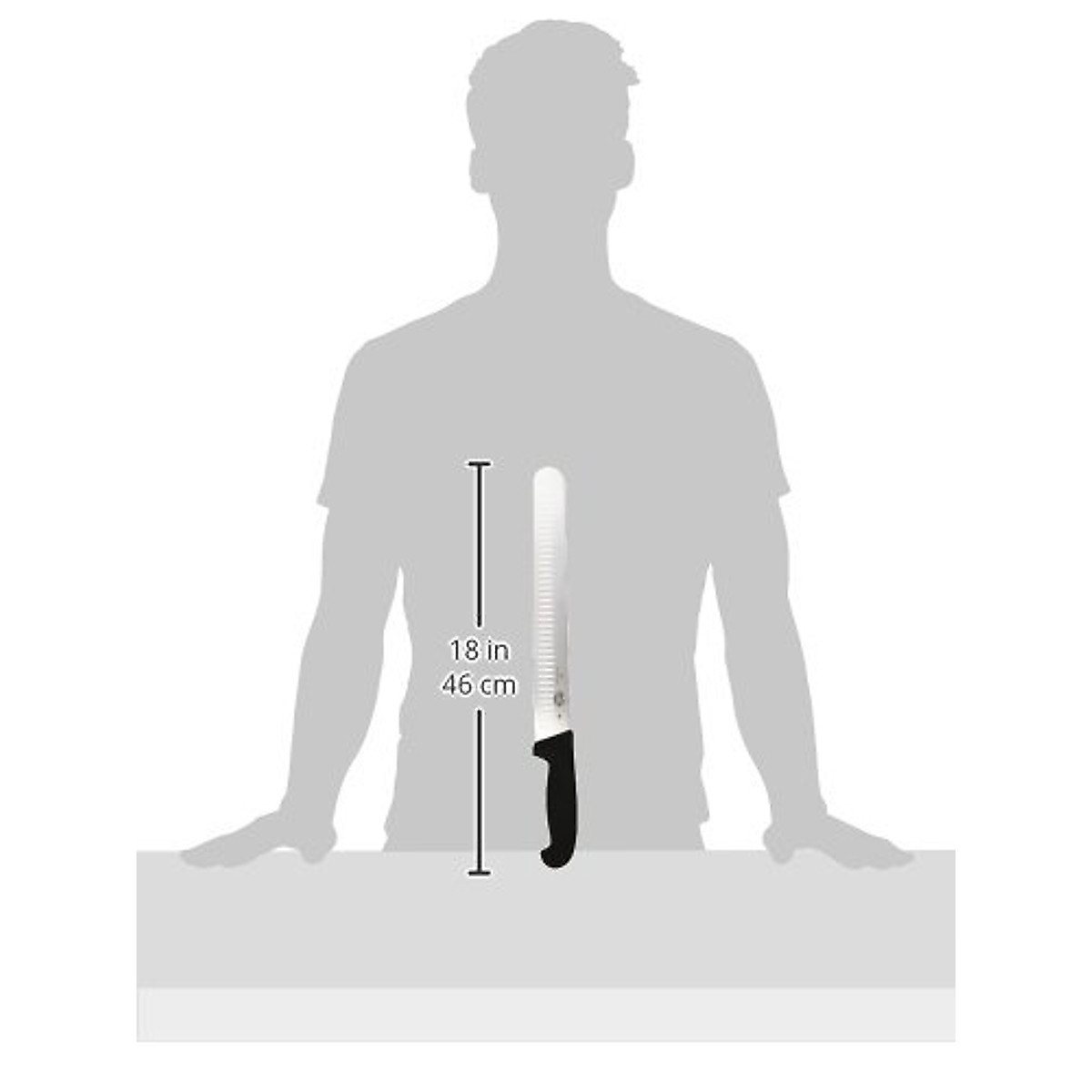 Victorinox-Swiss-Army- 47645 Cutlery Fibrox Pro Slicing Knife, Granton Blade, Black, 12-Inch