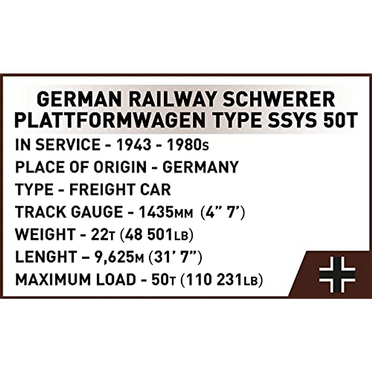 COBI Historical Collection WWII Schwerer Plattformwagen Type Ssys