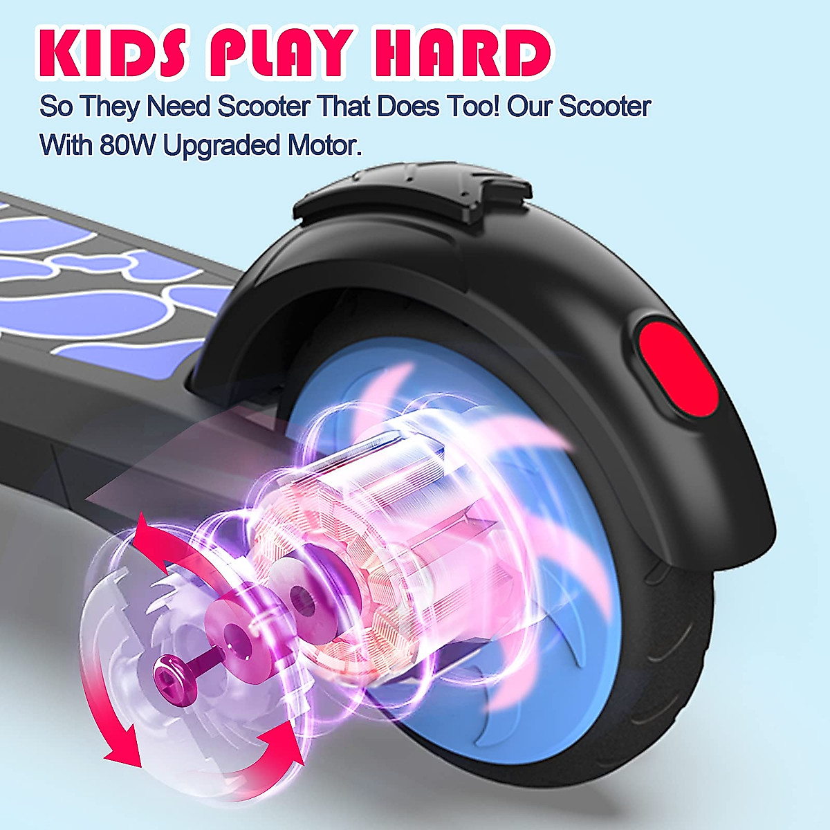 SISIGAD Electric Scooter for Kids Ages 6-12, LED Light-Up Deck, Kids Scooters with 3 Adjustment Levels Handlebar to 36 Inches High,5.3" Wheel UL Certificated Kick Scooter, Christmas Birthday Gifts