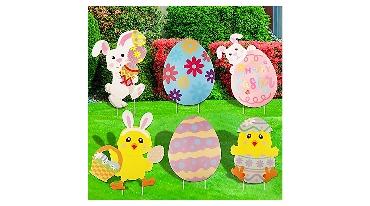 Vibrant Easter Yard Signs: Outdoor Decor & Egg Displays