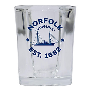 Norfolk Virginia Waterfront City Vintage Style Souvenir Square Shot Glass