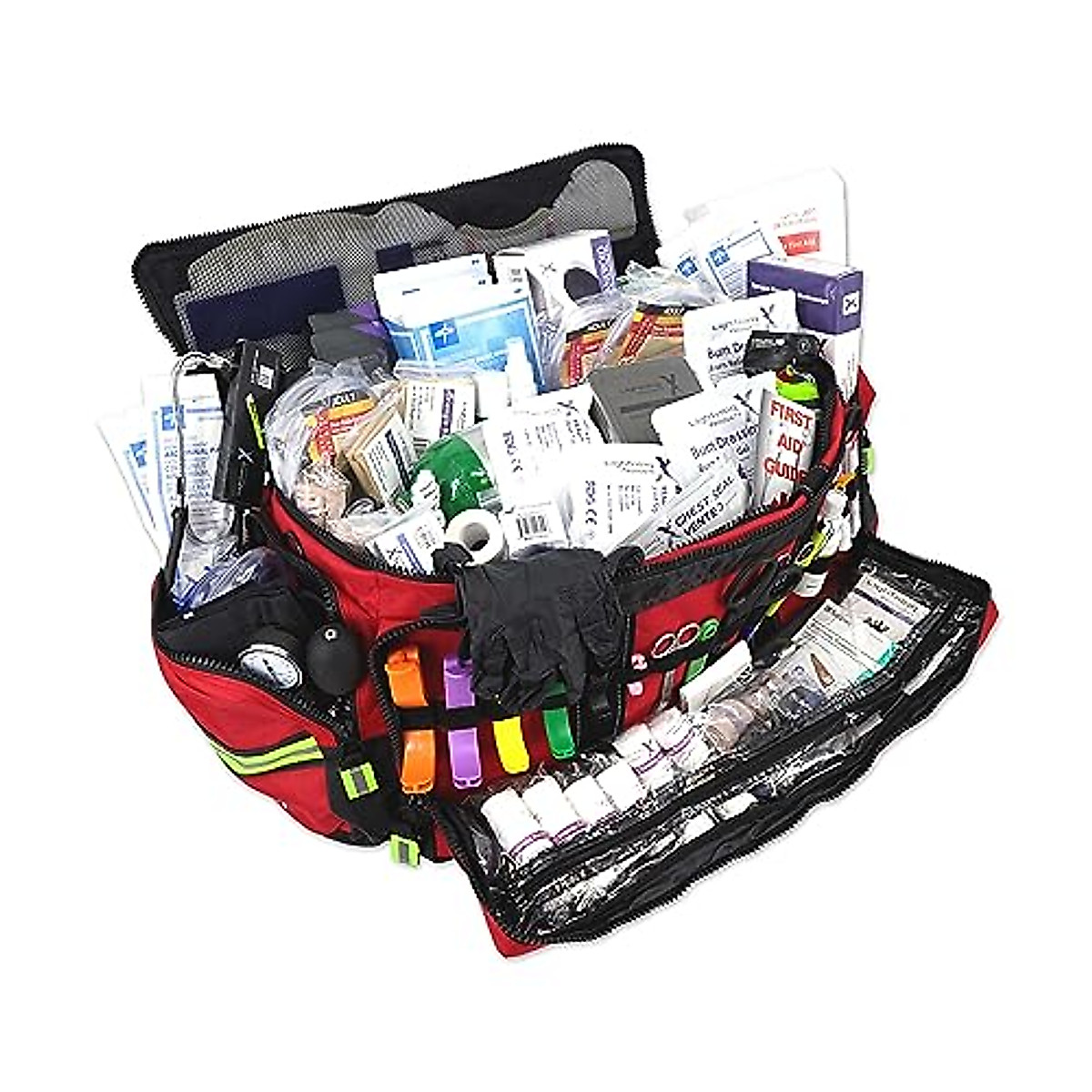 Lightning X MB50 Breathing & Trauma Stocked Gear Bag w/Fill Kit for First Responder EMT - Red
