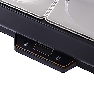 9L Electric Chafing Dish Buffet Stainless Steel Warmers Trays Server Chafer Digital Display for Catering(Black)