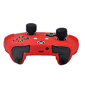 SKINOWN Grip Silicone Case Anti-Slip Protective Grip Cover for Xbox One S & One X Controller with 8 Thumb Grips