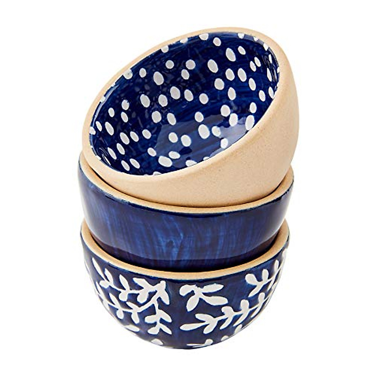 Mud Pie Stacked Dip Set, 2" x 3" dia, White