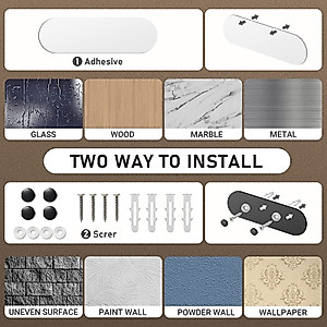 Paper Towel Holder Under Cabinet: Single Hand Operable Wall Mount Paper Towel Roll Holder with Damping Effect | Self-Adhesive or Screw for Kitchen | Bathroom (Black)