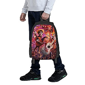 PTZHENGMAN Anime Backpack Movie Coco Canvas Couple Backpacks for Man Women Daily Quick Drying Simple Cartoon Daybags