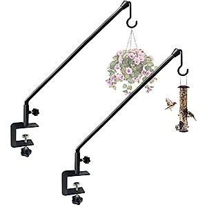 Tuohours 38 Inch Extended Reach Deck Hook Hanger for Railing, Heavy Duty Outdoor Plant Hook Holder for Hanging Bird Feeder Flower Basket Planter or Lanterns, 2 Packs