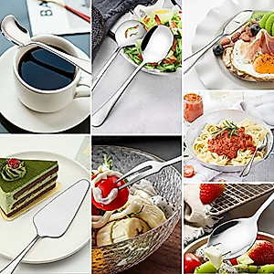 68-Piece Silverware Set with Serving Utensils, Heavy Duty Stainless Steel Flatware Set for 12, Food-Grade Tableware Cutlery Set, Utensil Sets for Home Restaurant, Mirror Finish, Dishwasher Safe