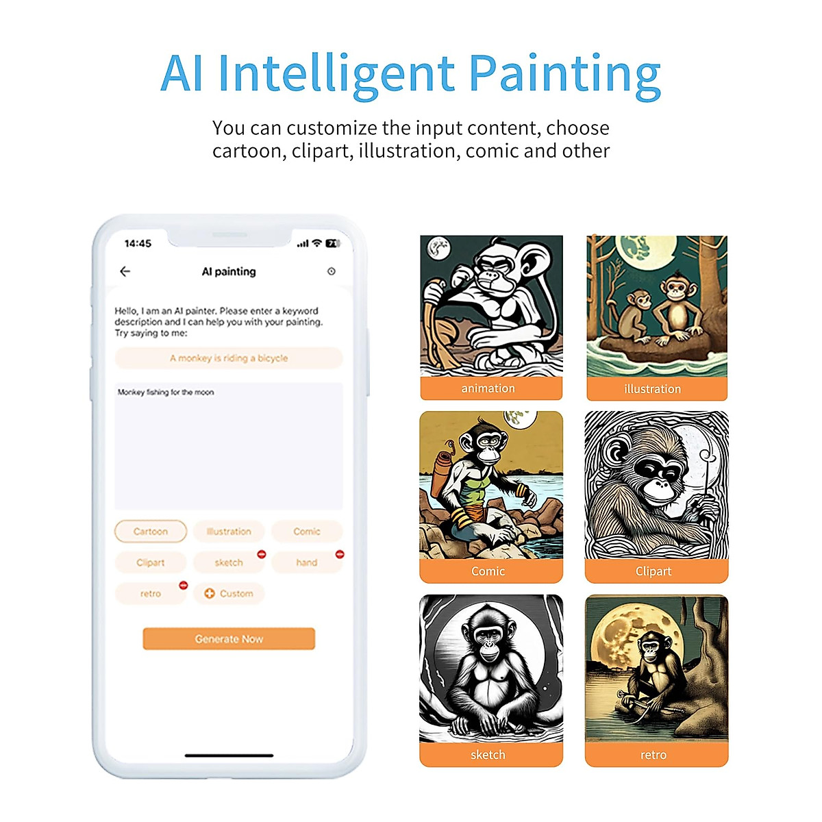 HXBER Mini Printer, Mini Pocket Thermal Instant Photo Printer Label Maker Machine BT Wireless Connect Compatible with Android or iOS APP Support Receipt Label Memo Sticker Notes Lists Scrapbook DIY