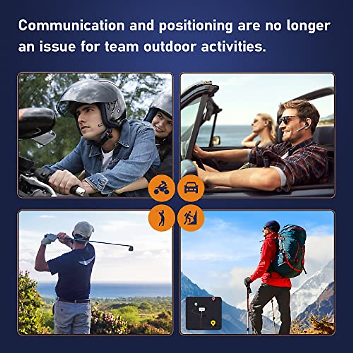 Walkie Takie with Long Range Global Intercom Communication,Trace Back Conversation, Two Way Radio with Bluetooth 5.0,Hand Free for Biking, Camping, Hiking,Skiing,Cruise Shipping,Traveling and More