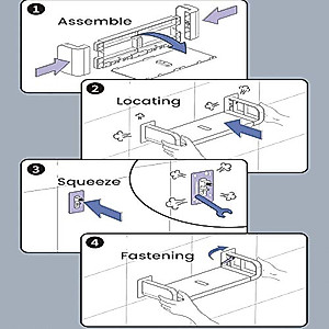 AIYoo White Floating Shelf Decor Wall Mounted Shelves, No Drilling Adhesive Hanging Wall Shelf for Bathroom Kitchen Office Living Room and Bedroom Storage -7 Inch
