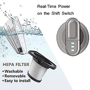 AZHZOLSK Dust Buster Upgrade Handheld Vacuum Cordless Rechargeable Handheld Vacuums 12000PA-14000PA High Power with Power Display for Car, Home, Office, Pet Hair Travel Cleaning Wet and Dry Use