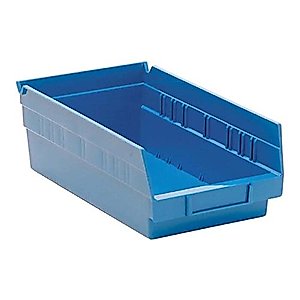 Quantum Storage Systems Quantum Storage QSB102BL 30-Pack 4" Hanging Plastic Shelf Bin Storage Containers, 11-5/8" x 6-5/8" x 4", Blue