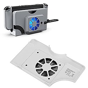 Game Cooling Fan, Rechargeable Game Controller Cooler Easy to Install Colorful Lighting Host Cooler for Switch Host