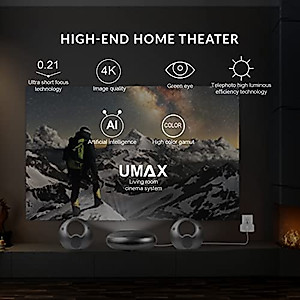 WBM SMART Ultra Short Throw 4K Projector UHD 100 Inch Smart TV with Two External Speakers