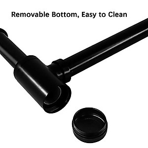 Matte Black Brass Bottle P Waste Trap Decorative Adjustable Height 1 1/4″Drain Pipe Tube Kit for Bathroom Vessel Sink Lavatory with Overflow (HM2020)