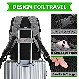 HXLGMD Large Travel Backpack for Women Men, Carry On Backpack Flight Approved, Water Resistant Luggage Daypack with Shoe Compartment Business Weekender Overnight Computer Bag Fits for 17 Inch Laptop