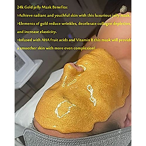 Balvilvi Jelly Mask for Skin Care - 24K Gold Gel Face Mask for Instant Hydration - Jelly Face Mask Peel Off - Facial Skin Care Product for Smoothing, Moisturizing, Cleansing