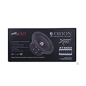 Orion XTX654 6.5” 4 OHM Series XTR Midrange Ferrite Magnet 350 Watts RMS 1400 Max Music Power Set of 2 Speakers