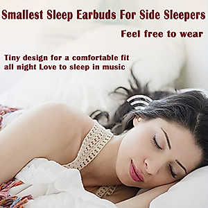 Xmenha Beige Smallest Invisible Hidden Earbuds Small for Work Wireless Bluetooth Micro Mini Tiny Sleep Earbuds for Small Ears Noise Cancelling Ear Buds Sleepping Buds Invisible Earbud Small Cute