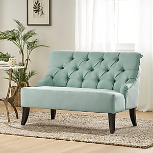 Christopher Knight Home Nicole Fabric Settee, Light Blue