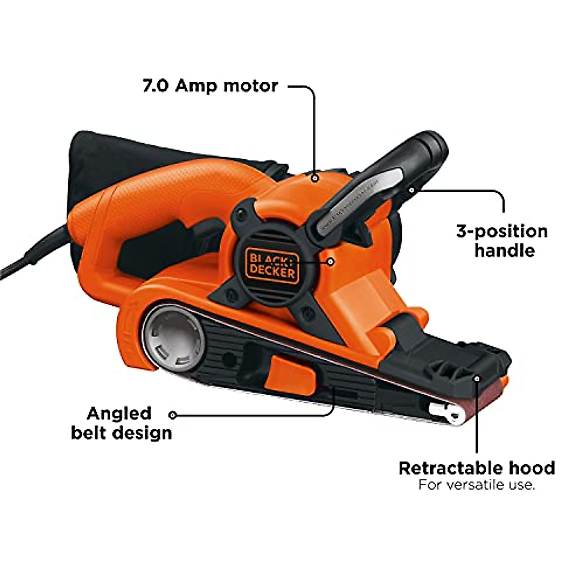 BLACK+DECKER Belt Sander with Dust Bag, 7-Amp, 3-Inch by 21-Inch (DS321)