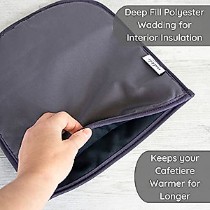 Muldale French Press Cozy Cover - Designed to Keep your Coffee Pot Insulated - Easy to Use Coffee Warmer Jacket - Cafetiere Cosy Accessories for Multiple Sizes in Charcoal Grey