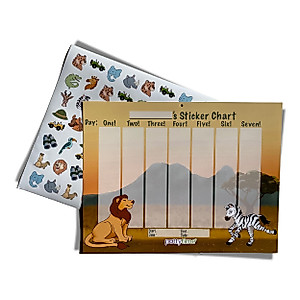 Potty Time:The Original Potty Watch|Water Resistant,Toilet Training Aid,Warranty(30|60|90 Min Auto Timers w/Music & Flashing Lights for Fun & Gentle Reminders) Blue+Savanna Sticker Chart+Battery Kit