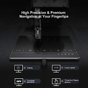 Seenda Touchpad Trackpad, External USB High Precision Trackpad with Multi-Touch Navigation Plug and Play for Windows 10 Windows 7 Desktop/Laptop/Notebook Computer