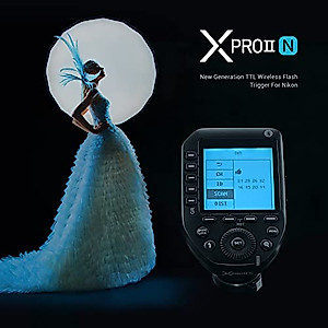 Godox XProII-N TTL Wireless Flash Trigger Compatible for Nikon Cameras, HSS 1/8000s 2.4G Wireless Flash Transmitter, TCM Transform Function,Bluetooth Connection,New Hotshoe Locking, Large LCD Display