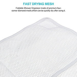 1 Pack Small Mesh Shower Caddy Hanging Hook for Cruise Ship Essentials Over Door Shower Caddy Organizer Quick Drying for Travel College Dorm,Gym,RV Camper Bathroom,8 Pockets for Shampoo,Soap(Black)