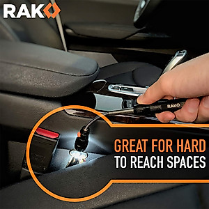 RAK Telescoping Magnetic Pickup Tool - Extendable Magnetic Flashlight - HVAC Tools Gifts for Men - Long LED Magnet Stick Tool for Mechanic, Tech, Handyman - Birthday Gifts for Dad