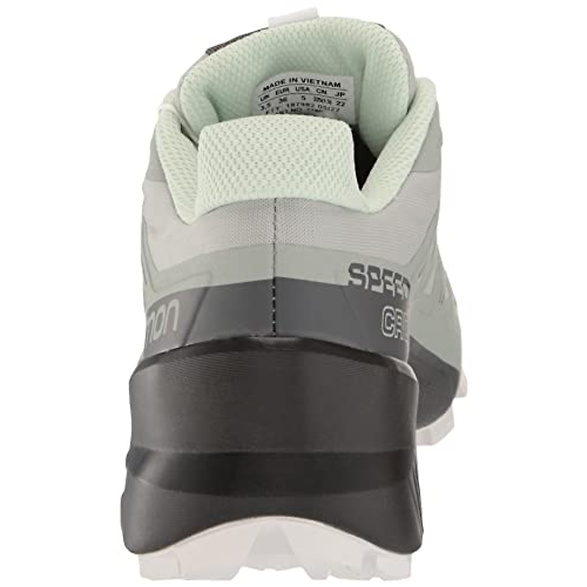 Salomon womens Salomon Women's Speedcross 5 for Women Trail Running Shoe, Wrought Iron/Spray/White, 9.5 US