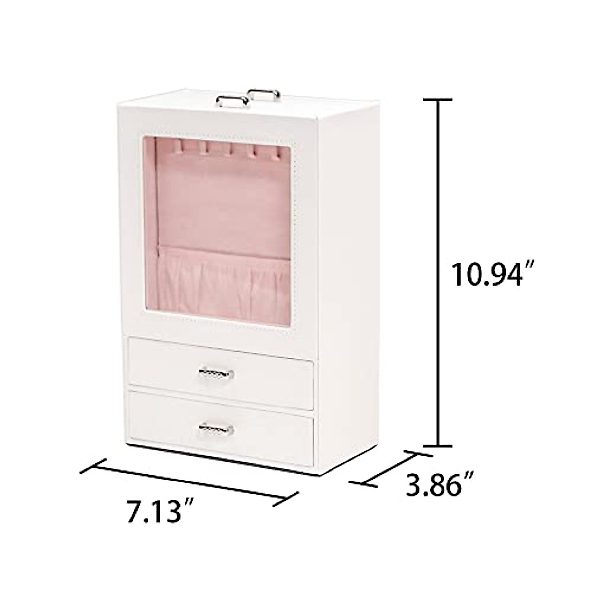 Kendal Jewelry Boxes for Girls Women, White Jewelry Box with Porcelain Pattern, Stand Layer Jewelry Organizer Box Display Necklace, Earring, Ring, Jewelry Storage Case as Ideal Gift