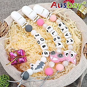 Personalized Animal Head Pacifier Clip (Car Grey)