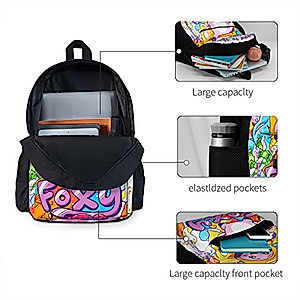 EgVgxir Backpack Foxy Anime Boxy Cartoon Double Shoulder Bag for Unisex 15.6 Inch Laptop Bagpack Large Capacity Travel Backpack for Hiking Work Camping