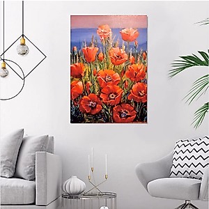 PJOESL Diamond Painting Kits for Adults - Flower Diamond Art DIY 5D Full Round Drill Crystal Rhinestone Arts and Crafts - Gem Art Paint with Diamond Dots Home Wall Decor 11.8x15.7inch