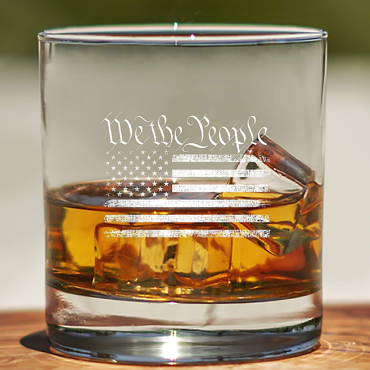Lucky Shot - We The People American Flag Whiskey Glass | United States Constitution | America USA Patriotic Wine Glass Gift | Patriot Glass (11 oz)