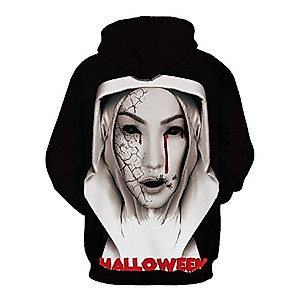 Cool Hoodies for Men, Thenlian Loves' Casual Autumn Winter 3D Printing Long Sleeve Hoodies Sweatshirt Blouse(Black, 3XL)