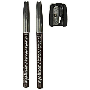 L.A. Colors 2-Piece Eyeliner/Brow Pencil with Sharpener, Dark Brown