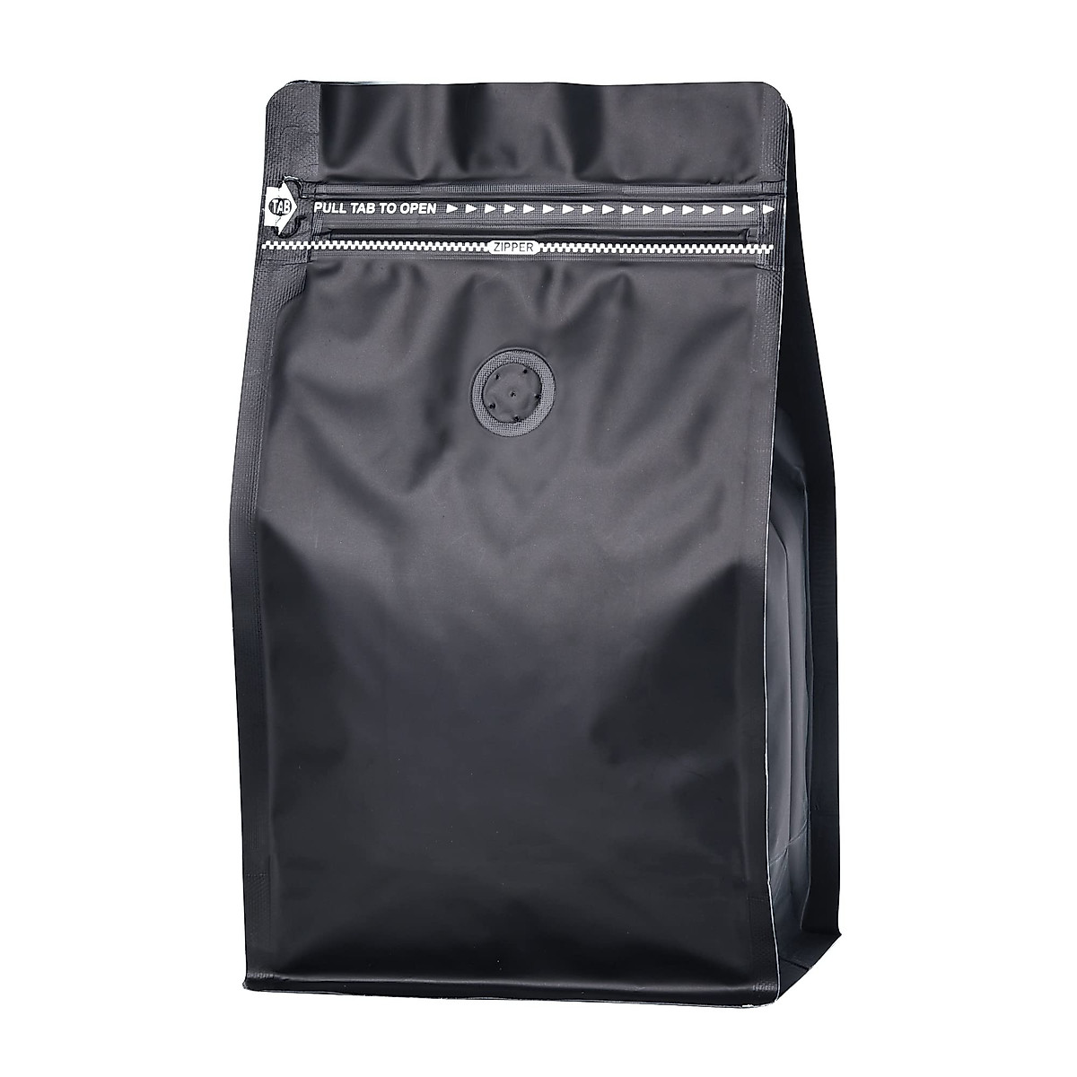 50 Pack Coffee Bags with Aluminum Foil and Degassing Valve, Resealable High Barrier Storage Bags, Odor-Proof for Coffee Beans, Stand Up Coffee Pouch, Flat Bottom (Large-16OZ, Black)