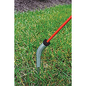 Hillman 847396 Driveway Marker Stake with Spring Back Action for Snow Poles or Rods and Student Drivers, Reflective Silver