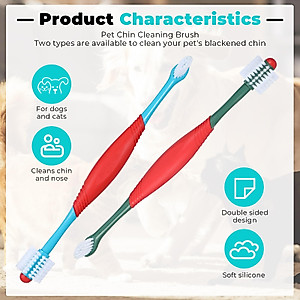 2 PCS Dog Teeth Cleaning Brush, 360 Degree Dog Tooth Brush, Dual Head DogToothbrush, Dog Cleaning Tooth Brushing Kit, Designed for Pet Dental Care, Keep Pet Teeth Cleaning for Small and Large Dogs